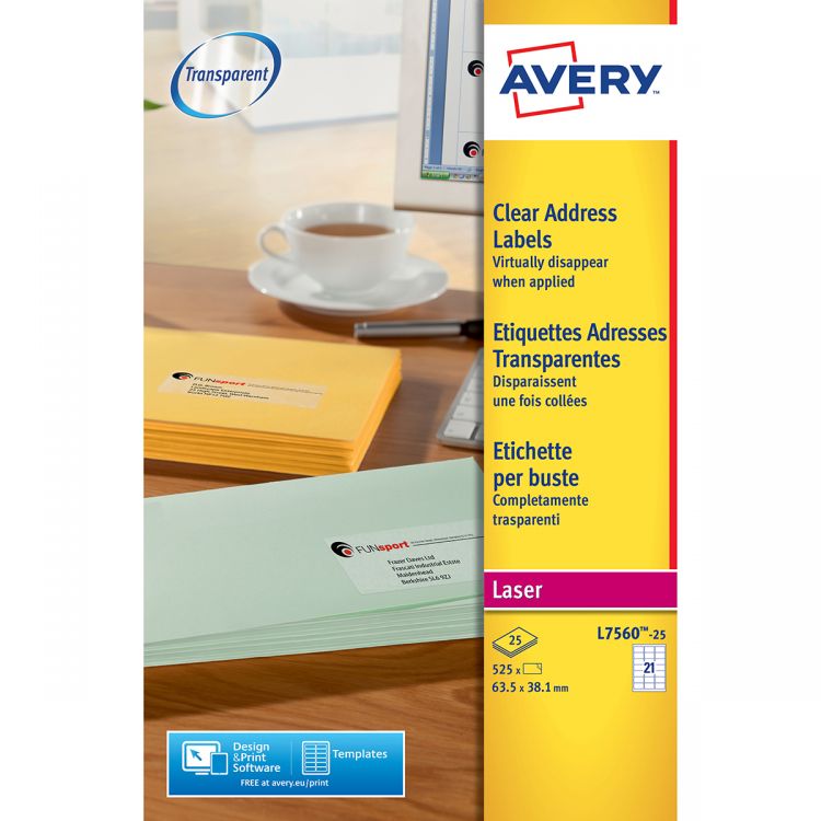 Avery L7560-25 Address Labels, 25 Sheets, 21 Labels per Sheet (525 ...