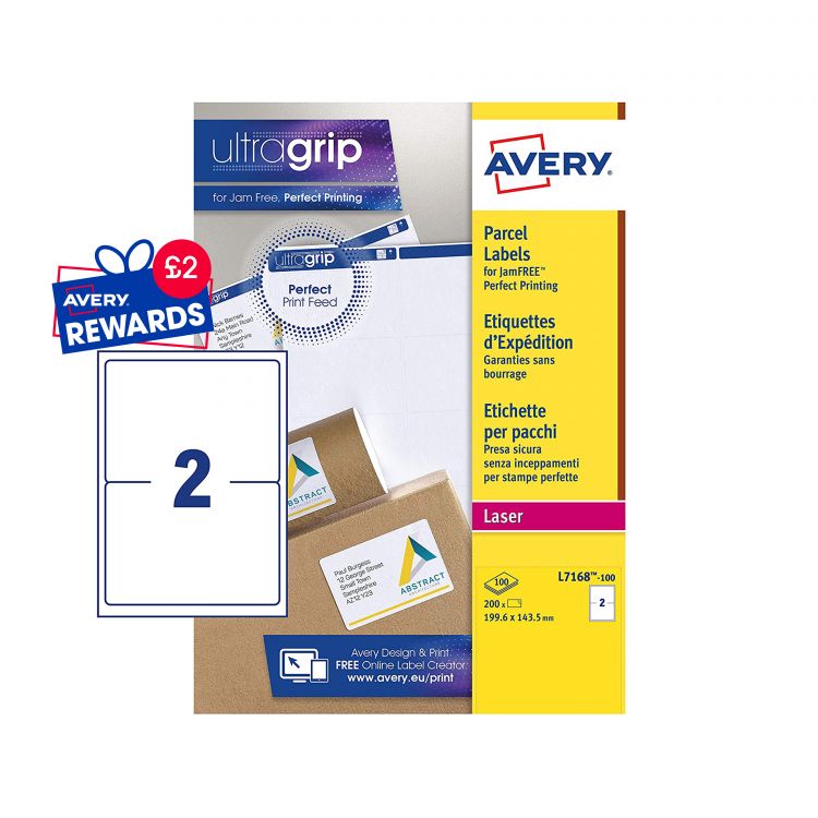 Avery L7168-100 Parcel Labels, 100 Sheets, 2 Labels per Sheet (200 ...