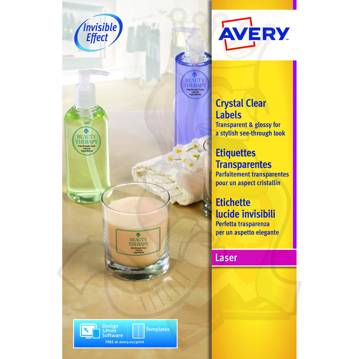 Avery Crystal Labels 40mm Diameter Clear L7780 25 600 Labels Label King